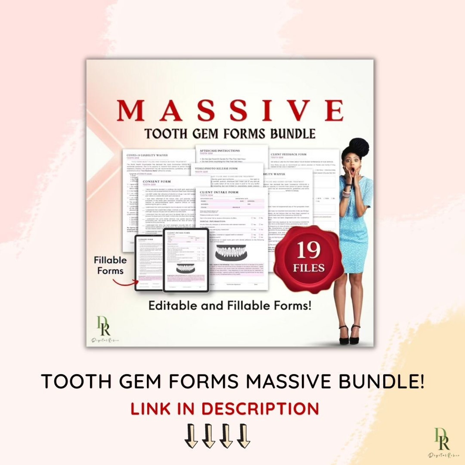 Tooth Gem Consent Form, Tooth Gem Intake Form, Tooth Gem Forms, Tooth ...