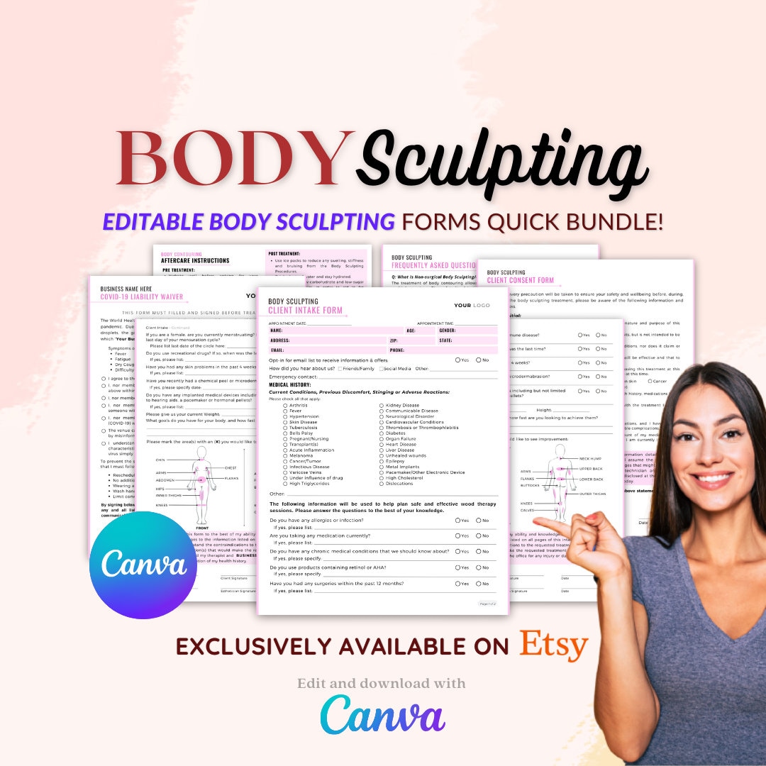 Body Sculpting Intake Forms, Body Contouring Consent Forms, Editable ...