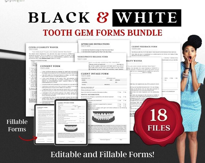 Editable Tooth Gem Client Intake Form, Tooth Jewel Application Form ...