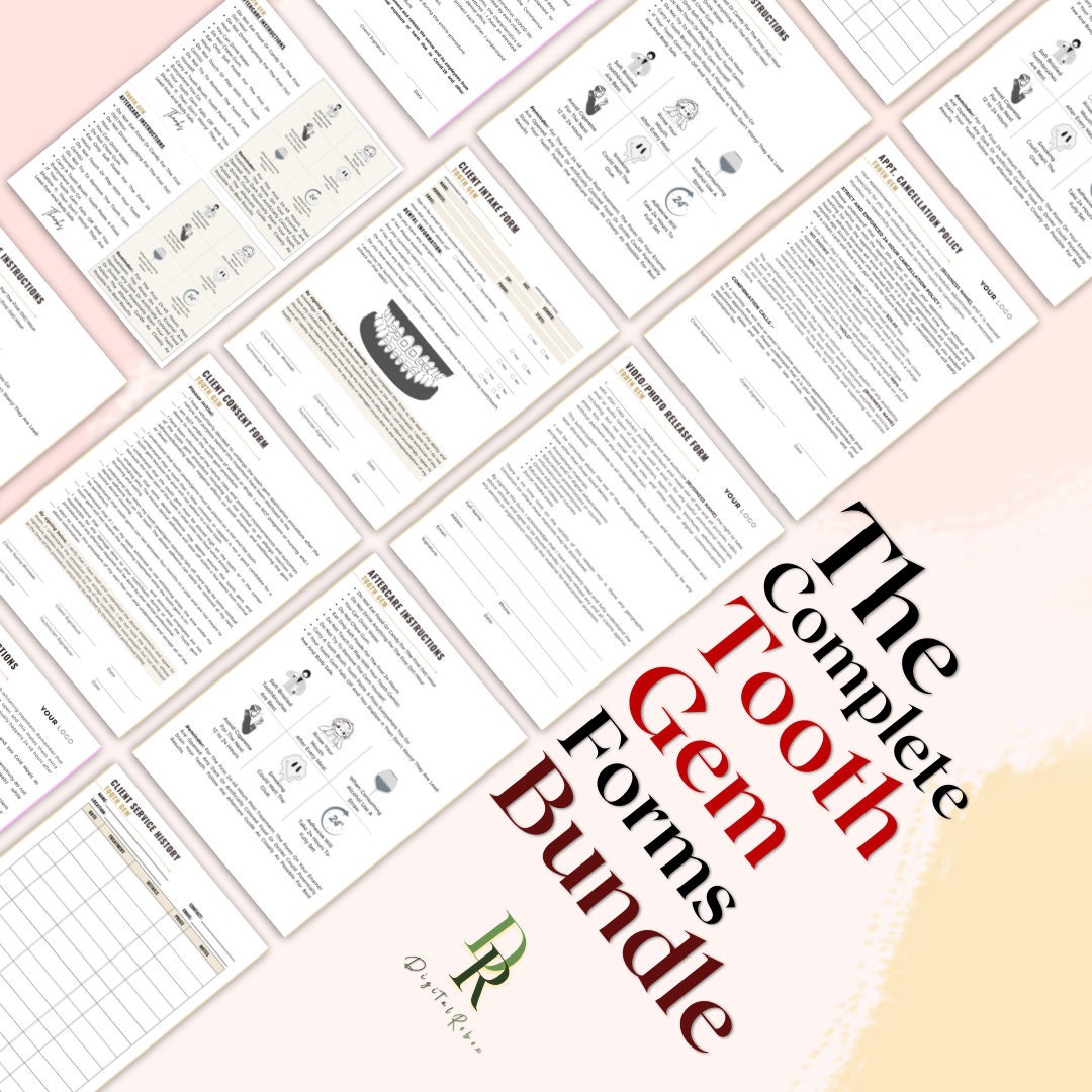 Editable Tooth Gem Client Intake Forms Tooth Gem Consent - Etsy