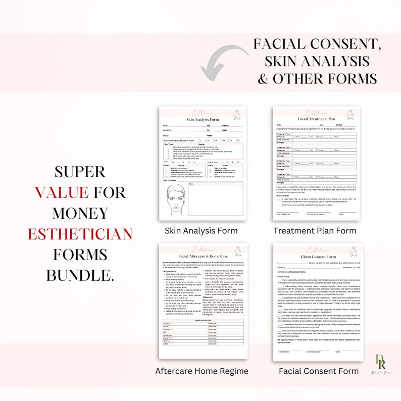 Facial Consent and Intake Forms Esthetician Forms Bundle ETSY EXCLUSIVE ...