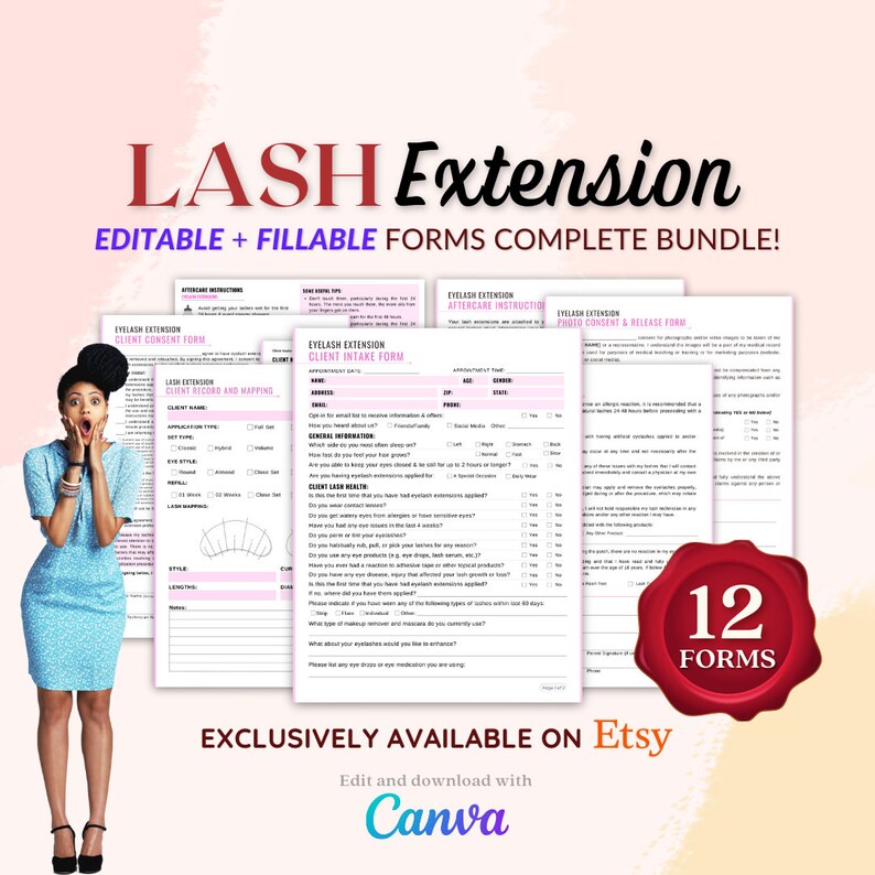 Lash Tech Forms Lash Consultation Forms Lash Waiver - Etsy