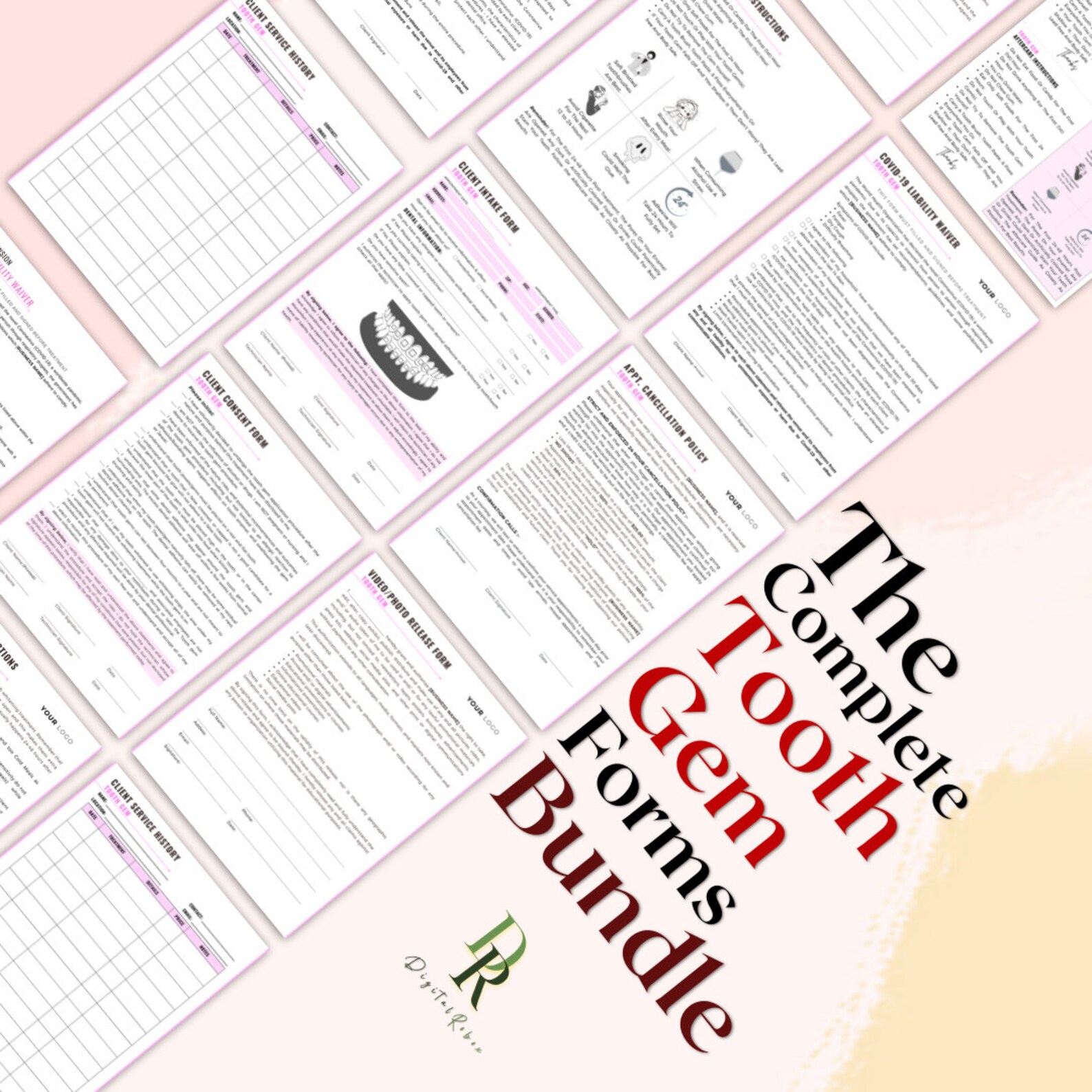 Tooth Gem Consent Form, Tooth Gem Client Intake Form, Tooth Gem ...