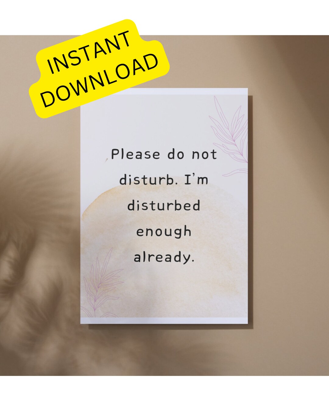 Please Do Not Disturb Printable Poster Image Card for Office, Bedroom ...