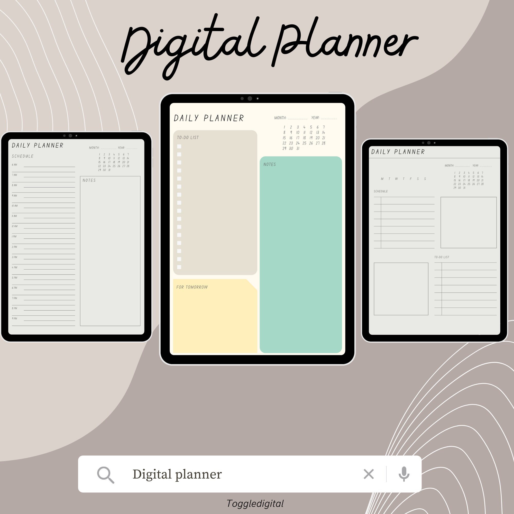 10 Templates, Minimalistic Goodnotes Planner, Notability, Ipad, Daily ...