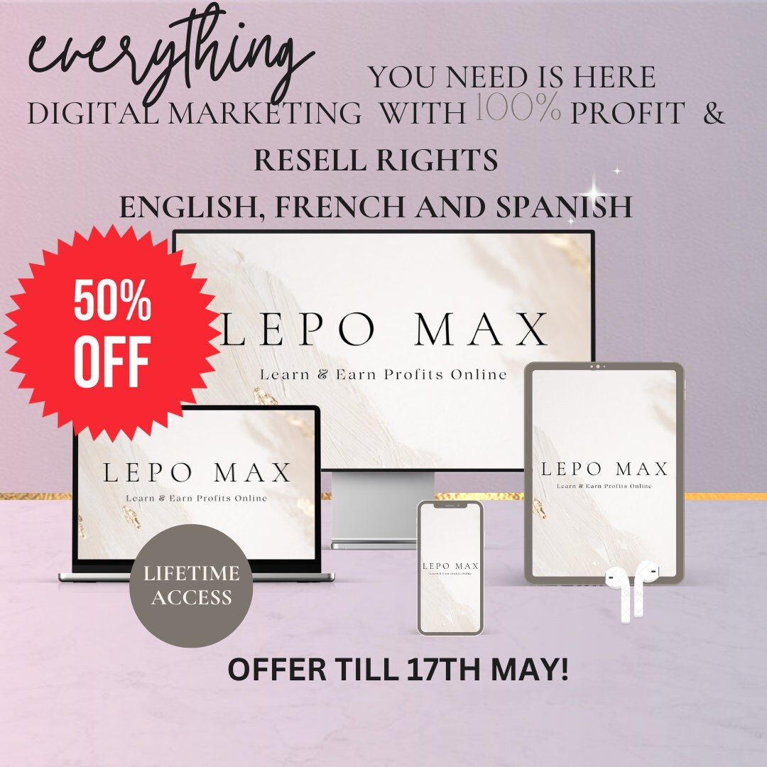 LEPO Max RR Digital Marketing Course With Resell Rights Learn and Earn ...