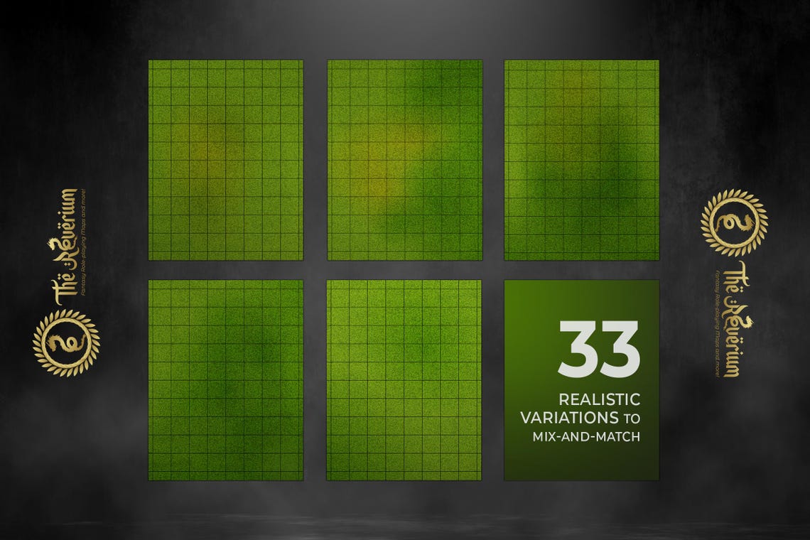 Tileable Grasslands Map Pack: 30+ Pages of Open Terrain, Print-at-home ...
