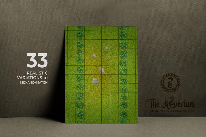 Grass Field Map Pack With Shrubs, Trees, and Rocks 8.5 X 11 Letter Size ...