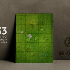 Grass Field Map Pack With Shrubs, Trees, and Rocks (8.5 X 11 Letter ...