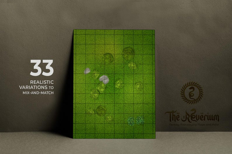 Grass Field Map Pack With Shrubs, Trees, and Rocks (8.5 X 11 Letter ...