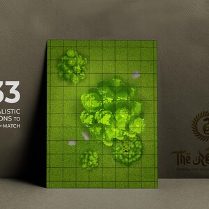 Grass Field Map Pack With Shrubs, Trees, and Rocks (8.5 X 11 Letter ...
