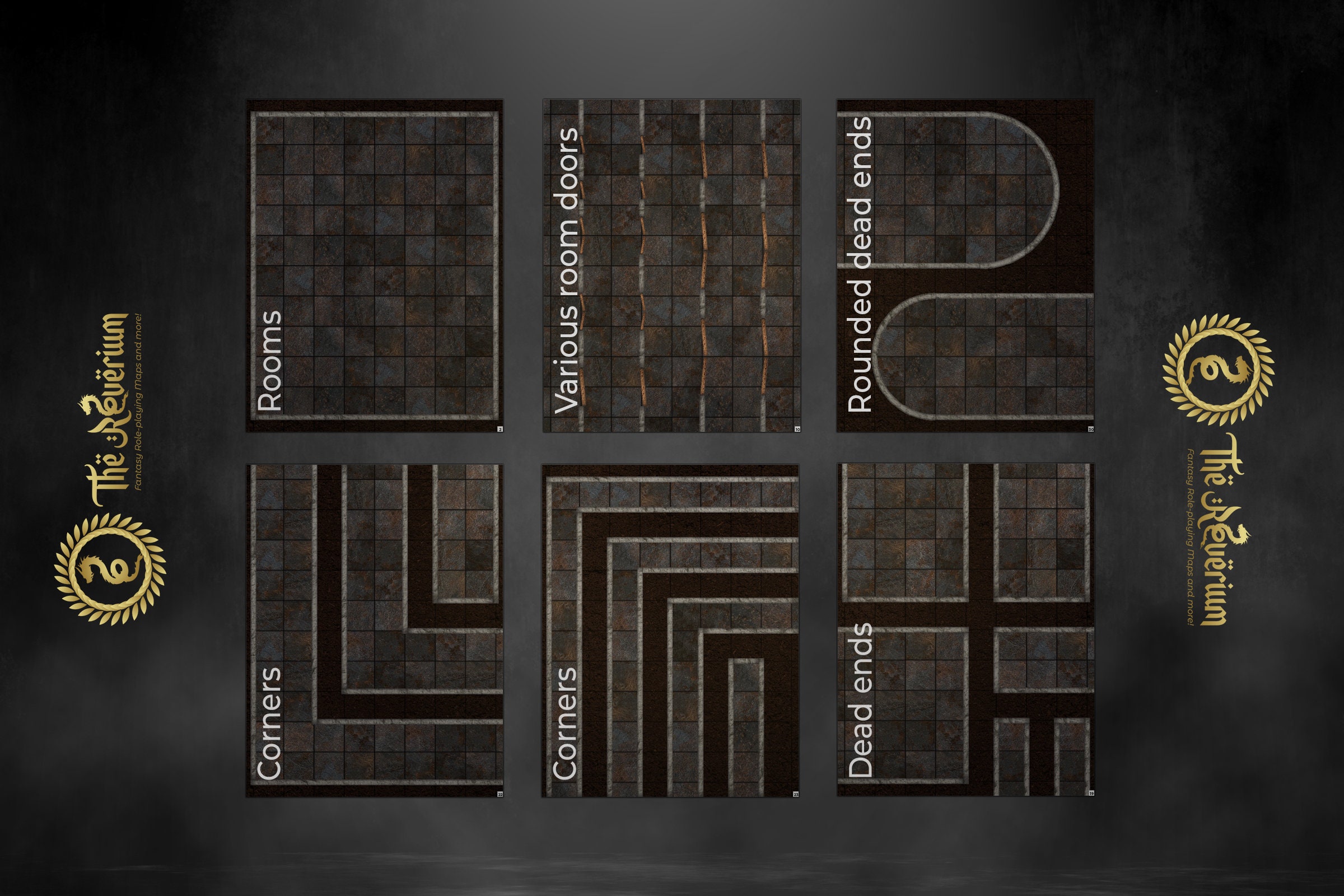 Modular Dungeon Tiles, 40 Pack, 8.5 X 11 Inch Letter Size, D&D ...