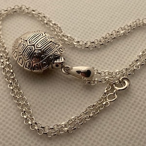 Tortoise Locket Necklace Ruby Eyes on 18” Chain Silver - Jewellery Gift ...