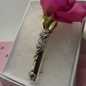 Posy Holder BROOCH Pin *silver* Tussie Mussie * Poirot Lapel Brooch Pin ...