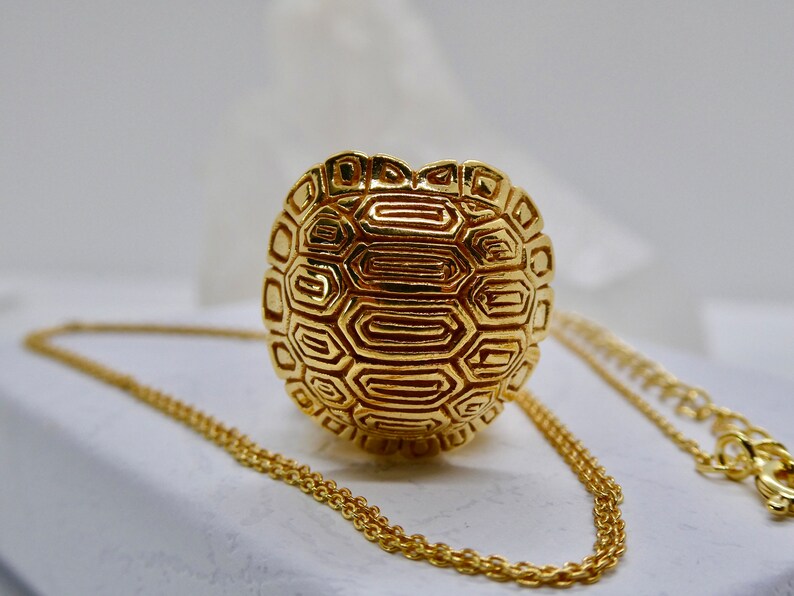 Tortoise Locket Necklace Ruby Eyes Silver 18ct Gold Plated - 18” Chain ...