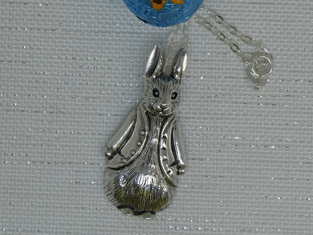 Sterling Silver Peter Rabbit Pendant Necklace on Silver 18 - Etsy