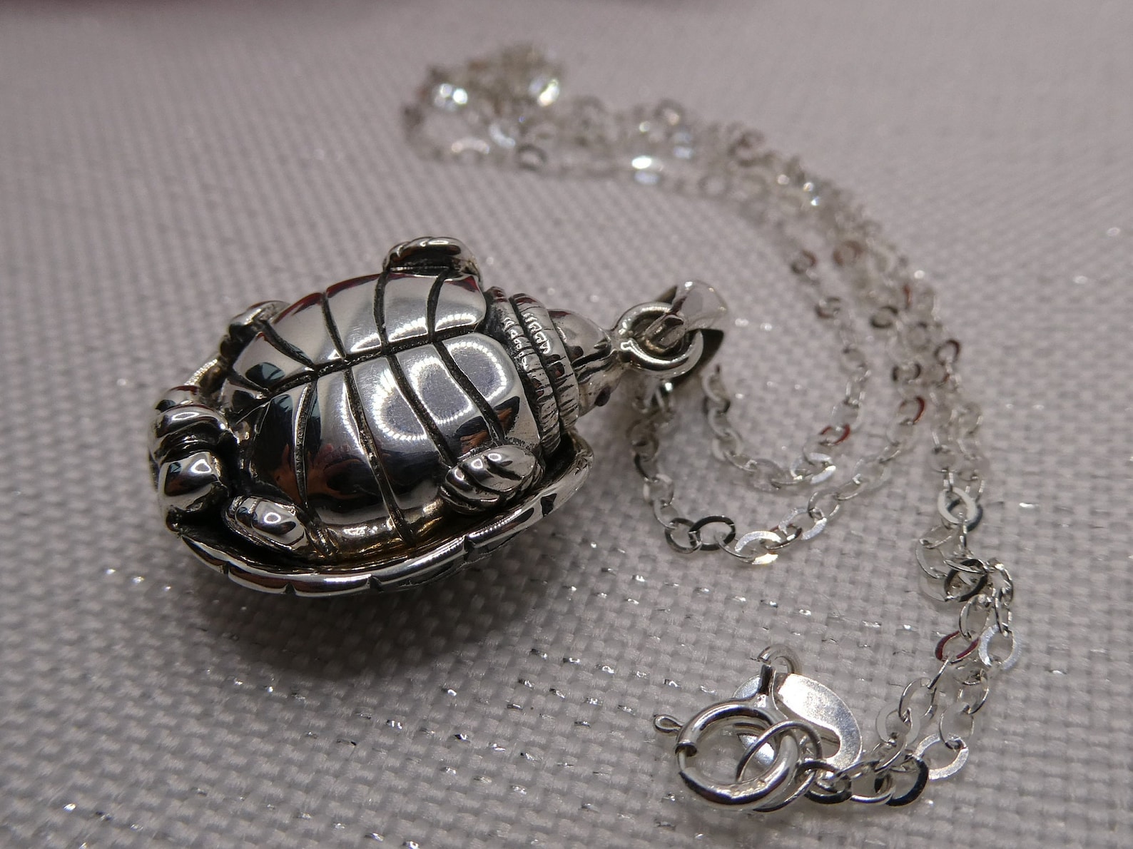 Tortoise Locket Necklace Ruby Eyes on 18” Chain Silver - Jewellery Gift ...