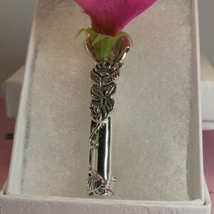 Posy Holder BROOCH Pin *silver* Tussie Mussie * Poirot Lapel Brooch Pin ...