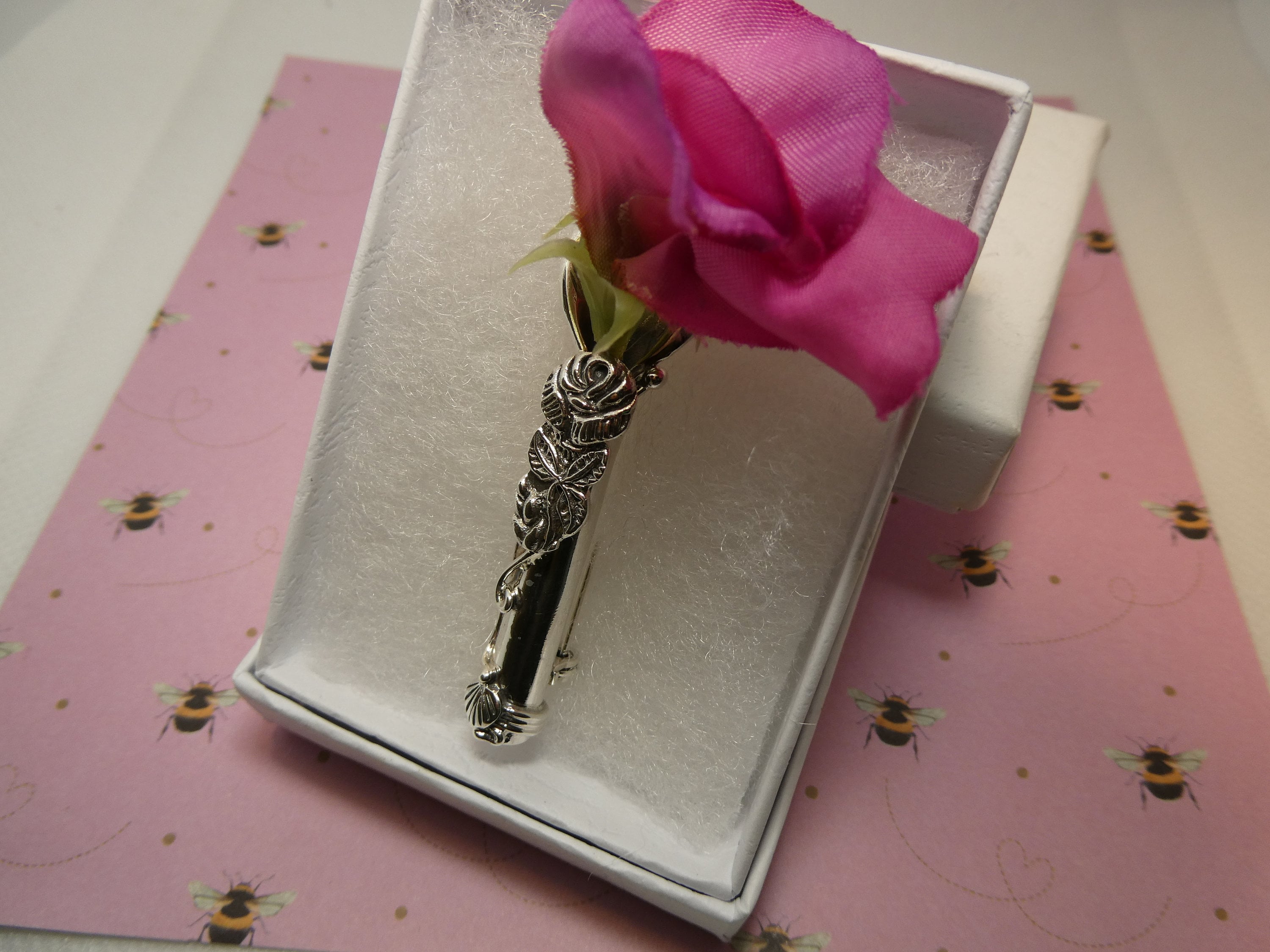 Posy Holder BROOCH Pin *silver* Tussie Mussie * Poirot Lapel Brooch Pin ...