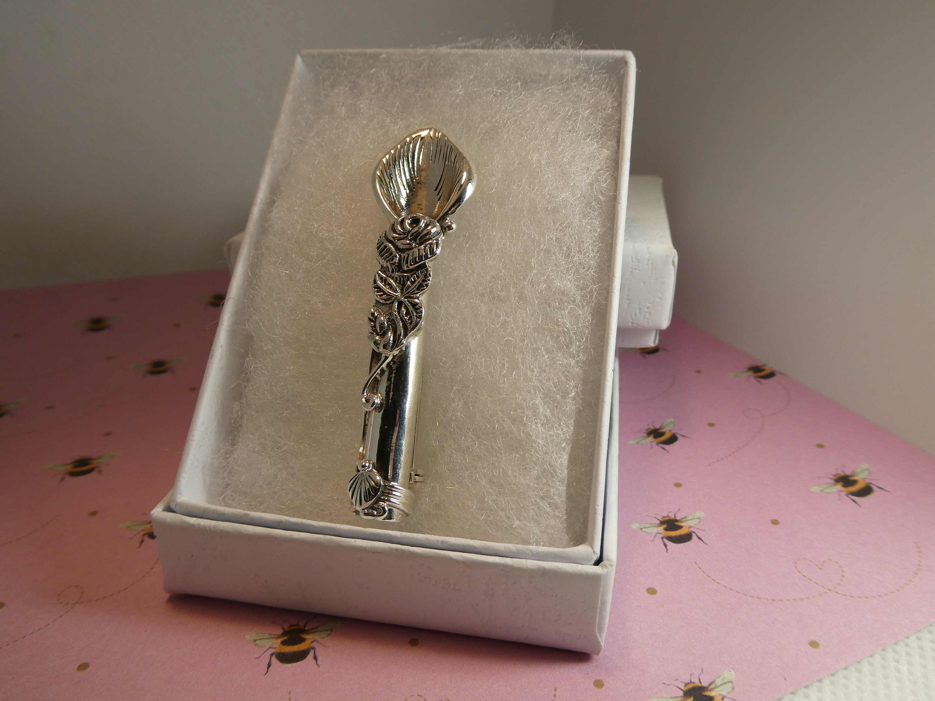 Posy Holder BROOCH Pin *silver* Tussie Mussie * Poirot Lapel Brooch Pin ...