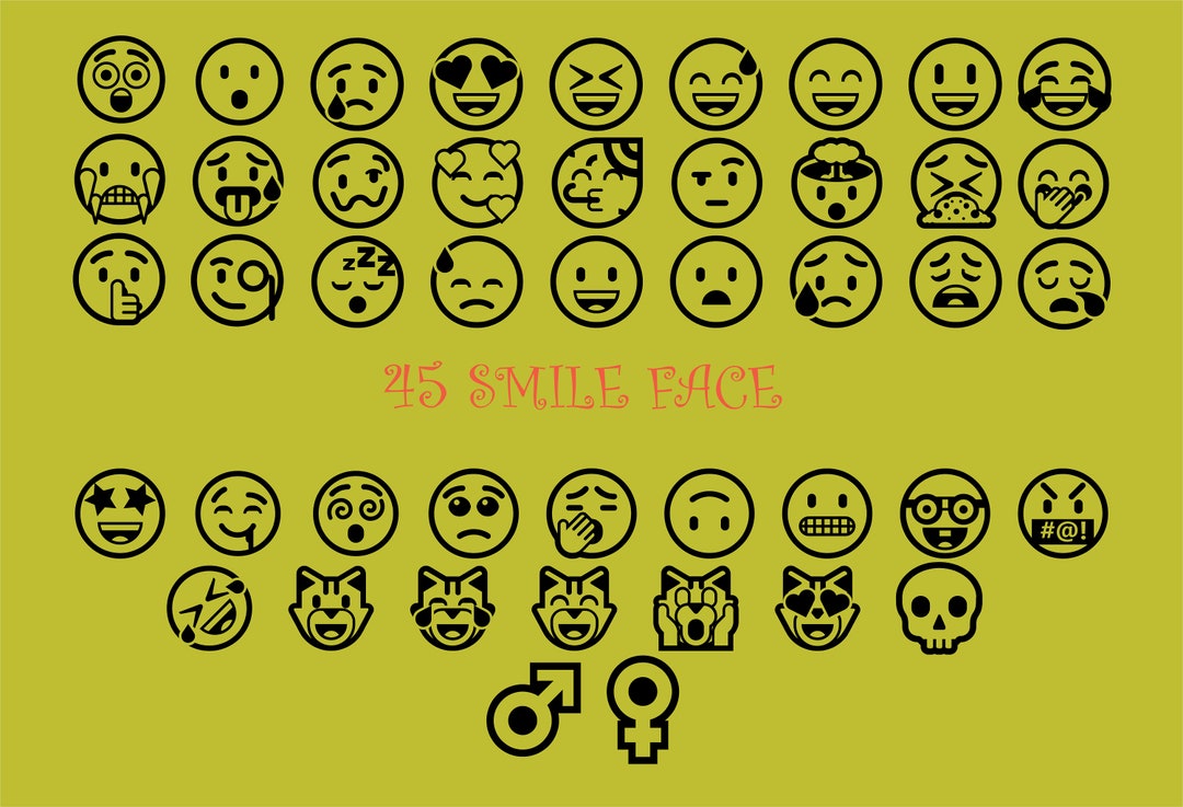 SMILEY Face Svg EMOJI Svg EMOTICONS Smiley Emojis Smiley - Etsy Finland