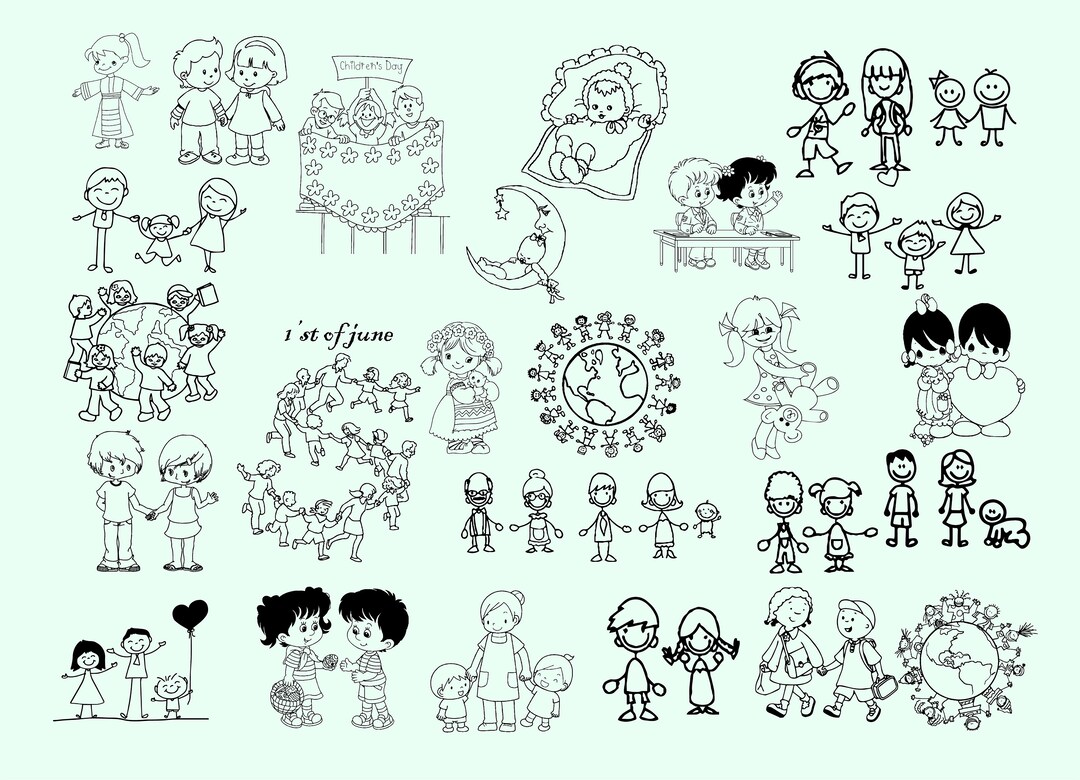 Bambini in formato svg Stick Figure Svg Stick People Svg - Etsy Italia