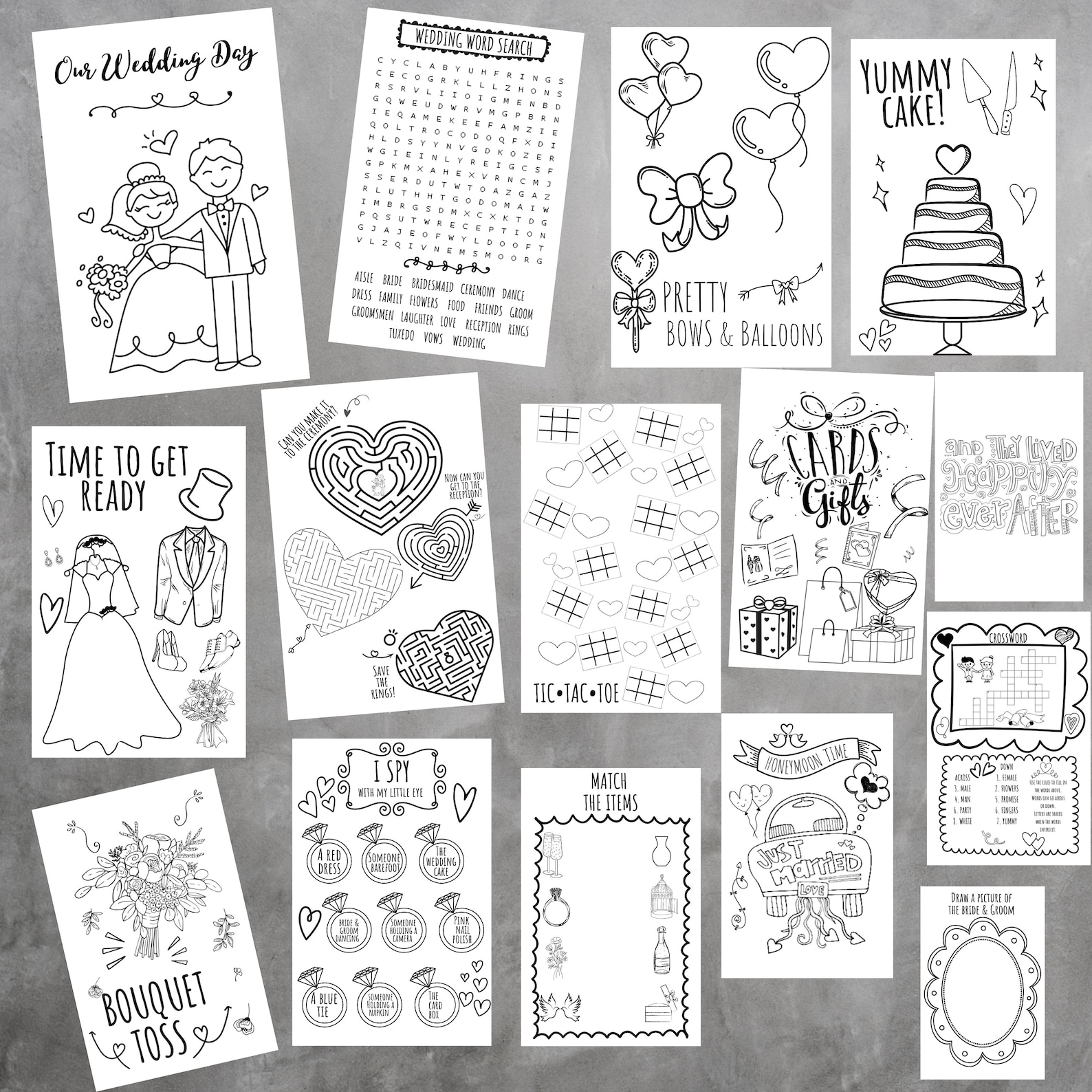 Printable Wedding Activity Pages book - Etsy