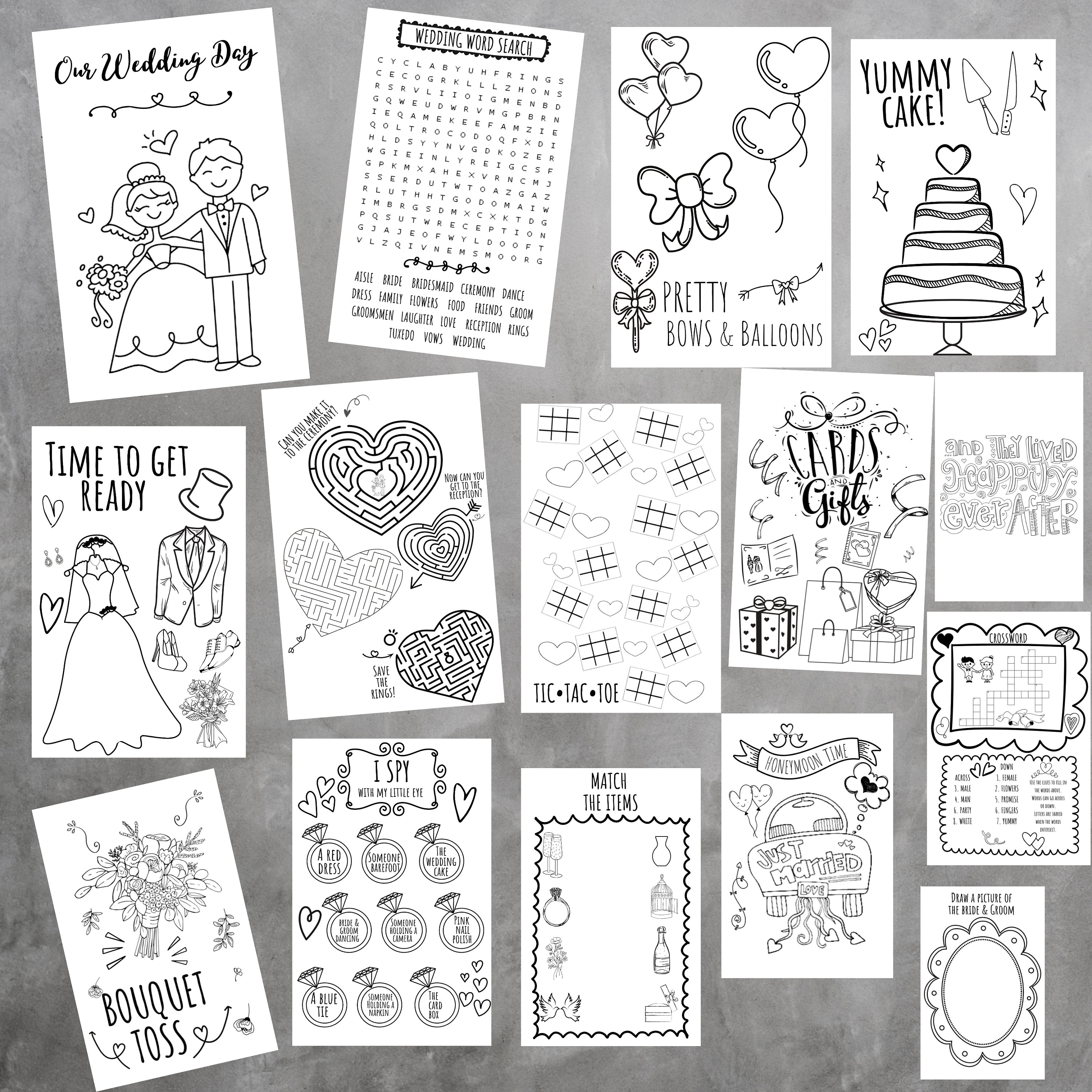 Printable Wedding Activity Pages book - Etsy UK