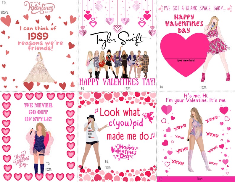 Printable Taylor Swift Valentines Cards - Etsy