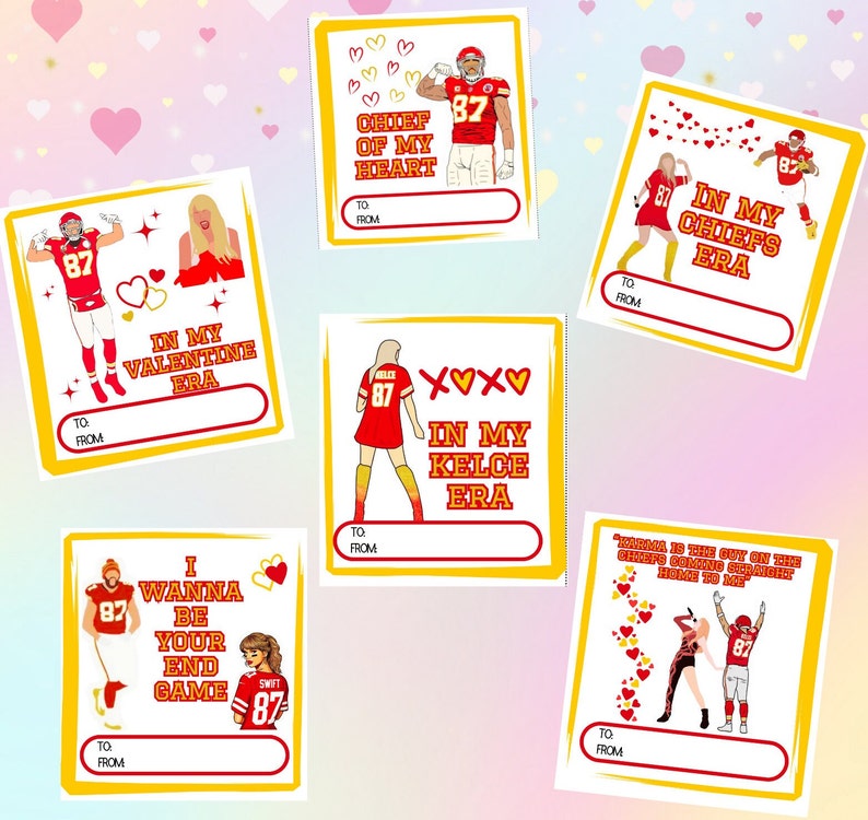 Taylor Swift Travis Kelce Valentines Day Cards, Swiftie Cards (digital ...