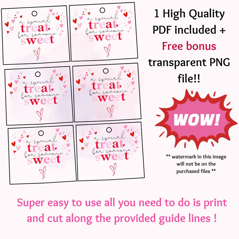 Printable Special Treat for Someone Sweet Valentine's Day Tag Kids ...