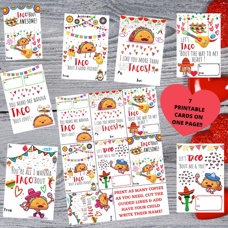 Taco Valentine Card - Etsy