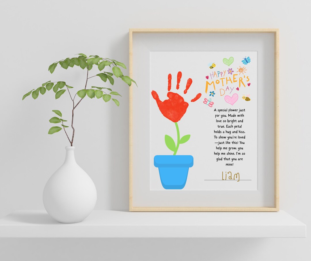 Mother's Day Handprint Craft for Kids | Gift for Mom | Flower Poem ...