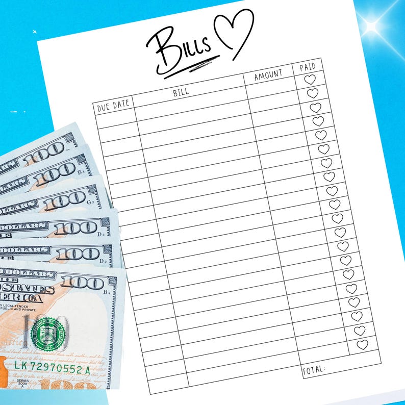 Monthly Bill Tracker Printable, Bill Pay Checklist PDF, Bill Organizer, Budget Planner Insert ...