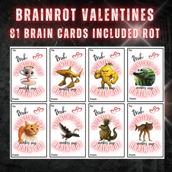 Valentine Brainrot - Etsy UK