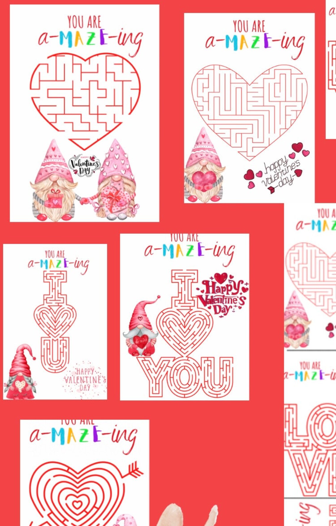 Printable Maze Valentines Cards - Etsy