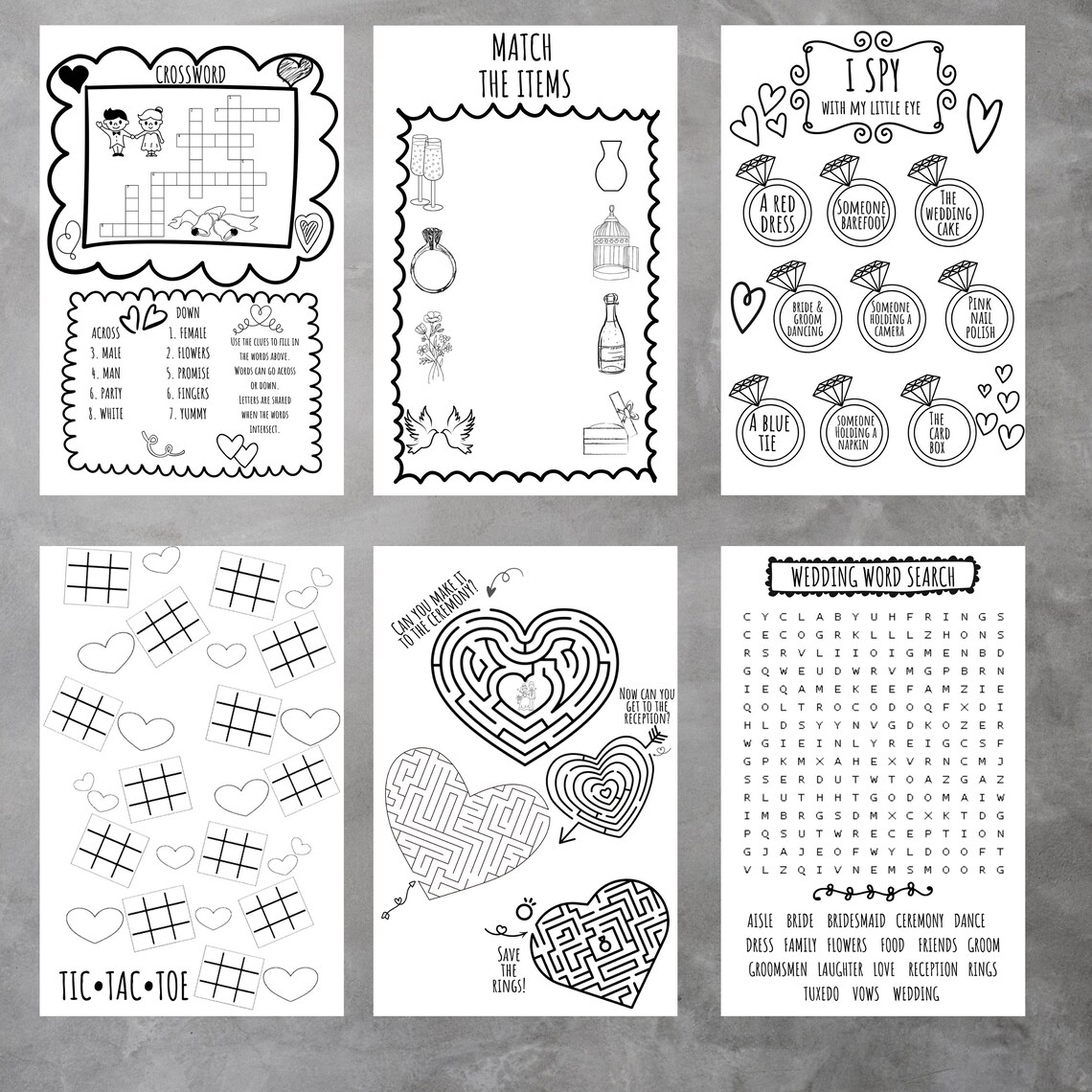 Printable Wedding Activity Pages book - Etsy