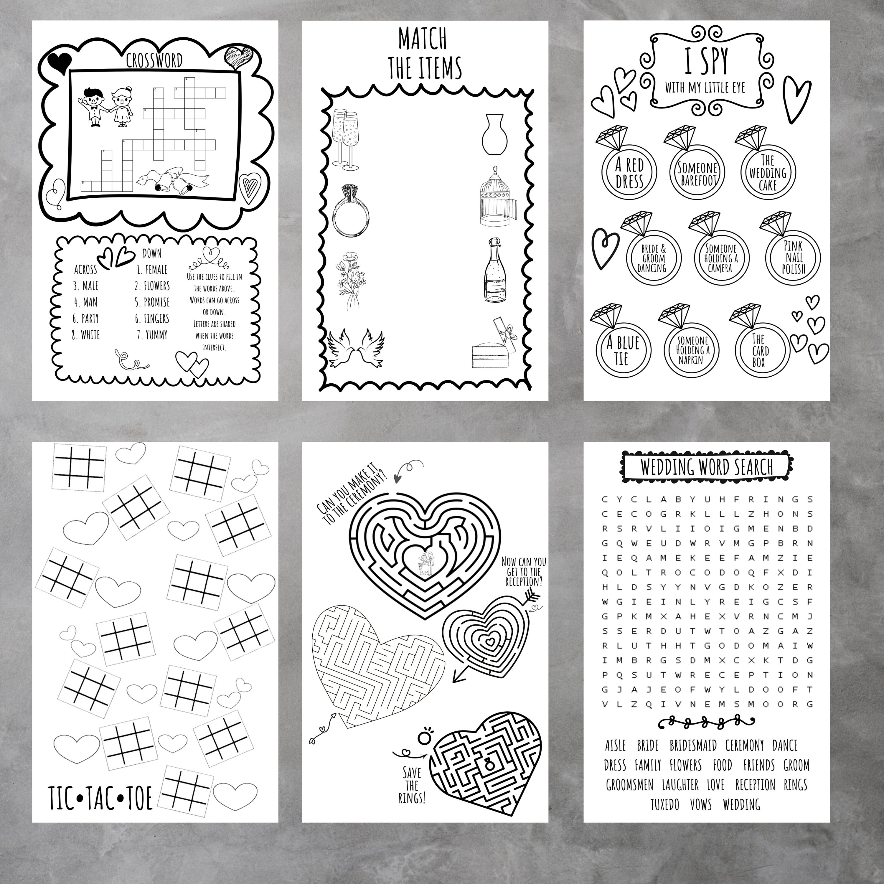 Printable Wedding Activity Pages book - Etsy