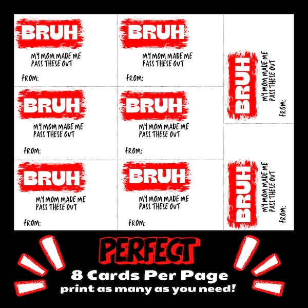 Bruh My Mom Made Me Pass These Out - Etsy