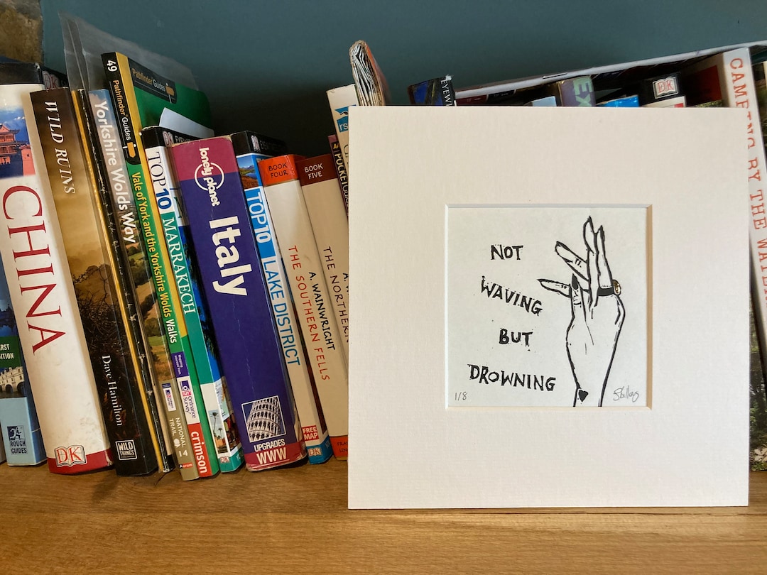 Not Waving but Drowning: Limited Edition Linocut Print - Etsy