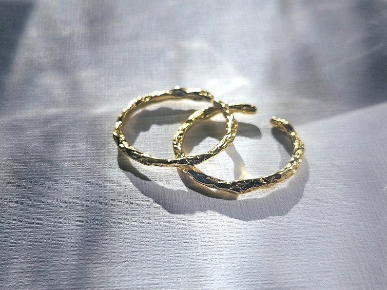 Dainty Minimalist Ring, Gold Vermeil Ring, Irregular Stacking Ring ...