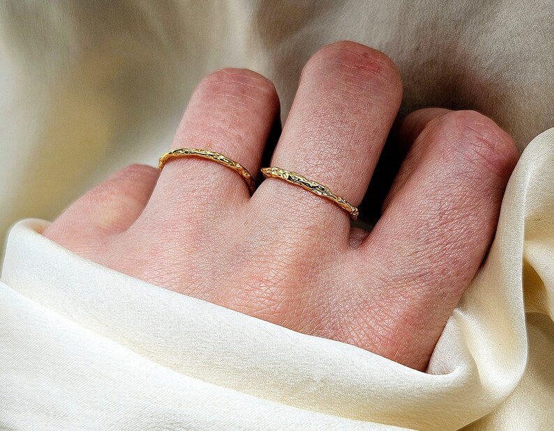 Dainty Minimalist Ring, Gold Vermeil Ring, Irregular Stacking Ring ...
