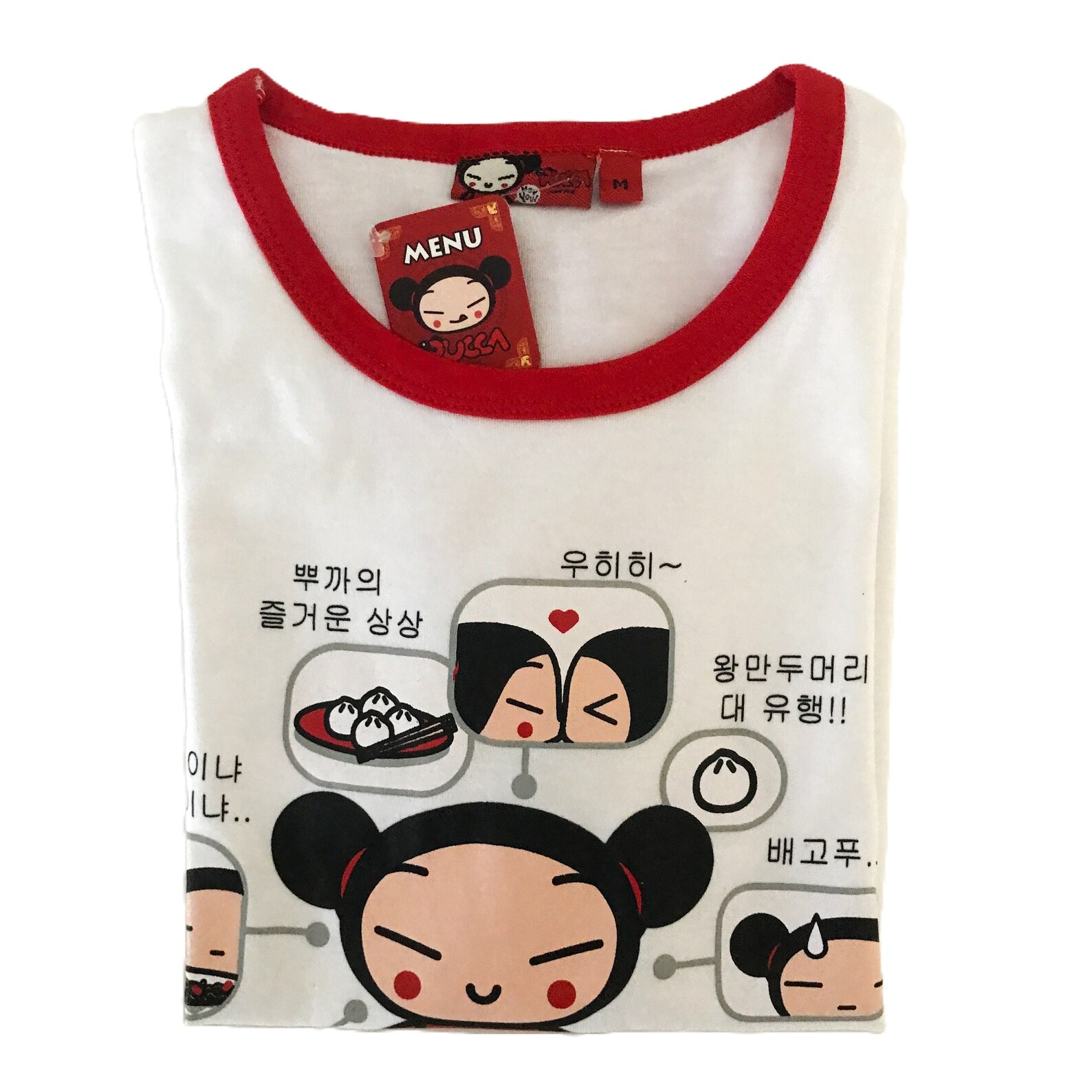 New With Tag. Pucca Funny Love Soft Cotton T-shirt "nom Nom" White With ...