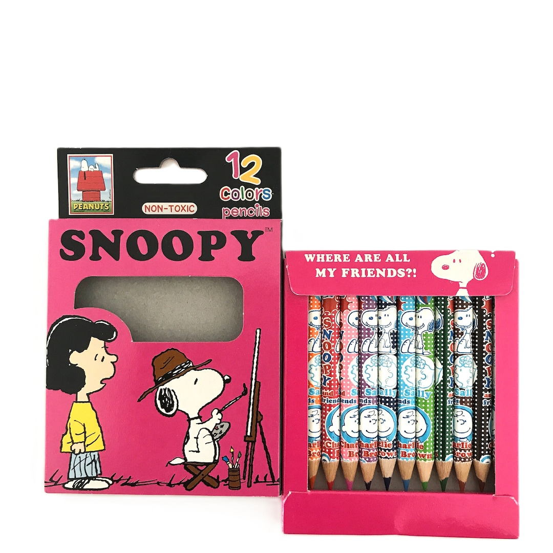 Peanuts Snoopy 12 Coloured Pencil Set - Etsy