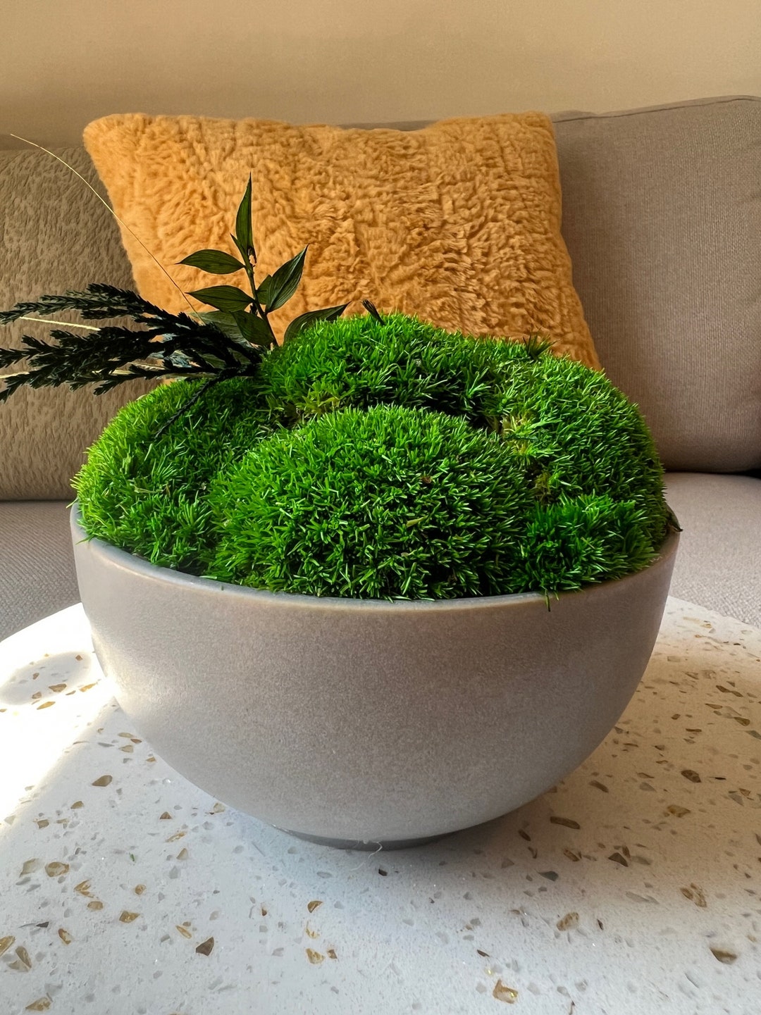Moss Bowl Centrepiece | Moss | Preserved Moss Gift | Ceramic Moss Bowl ...
