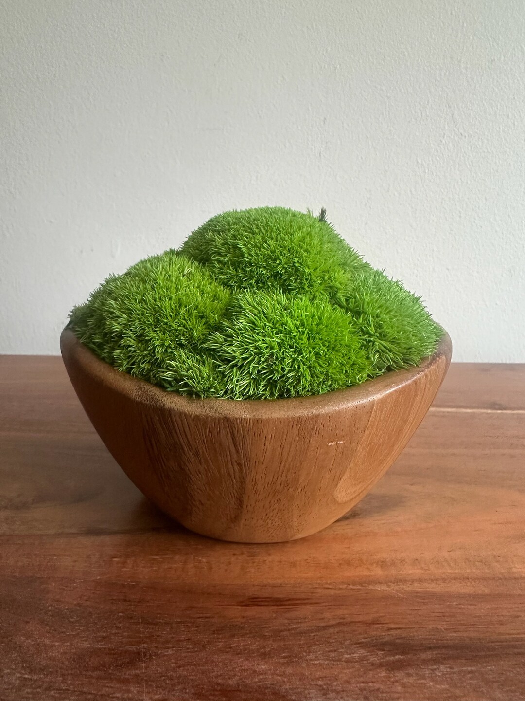 Preserved Pole Moss Centerpiece: Wood Bowl, Unique Moss Planter | USA ...