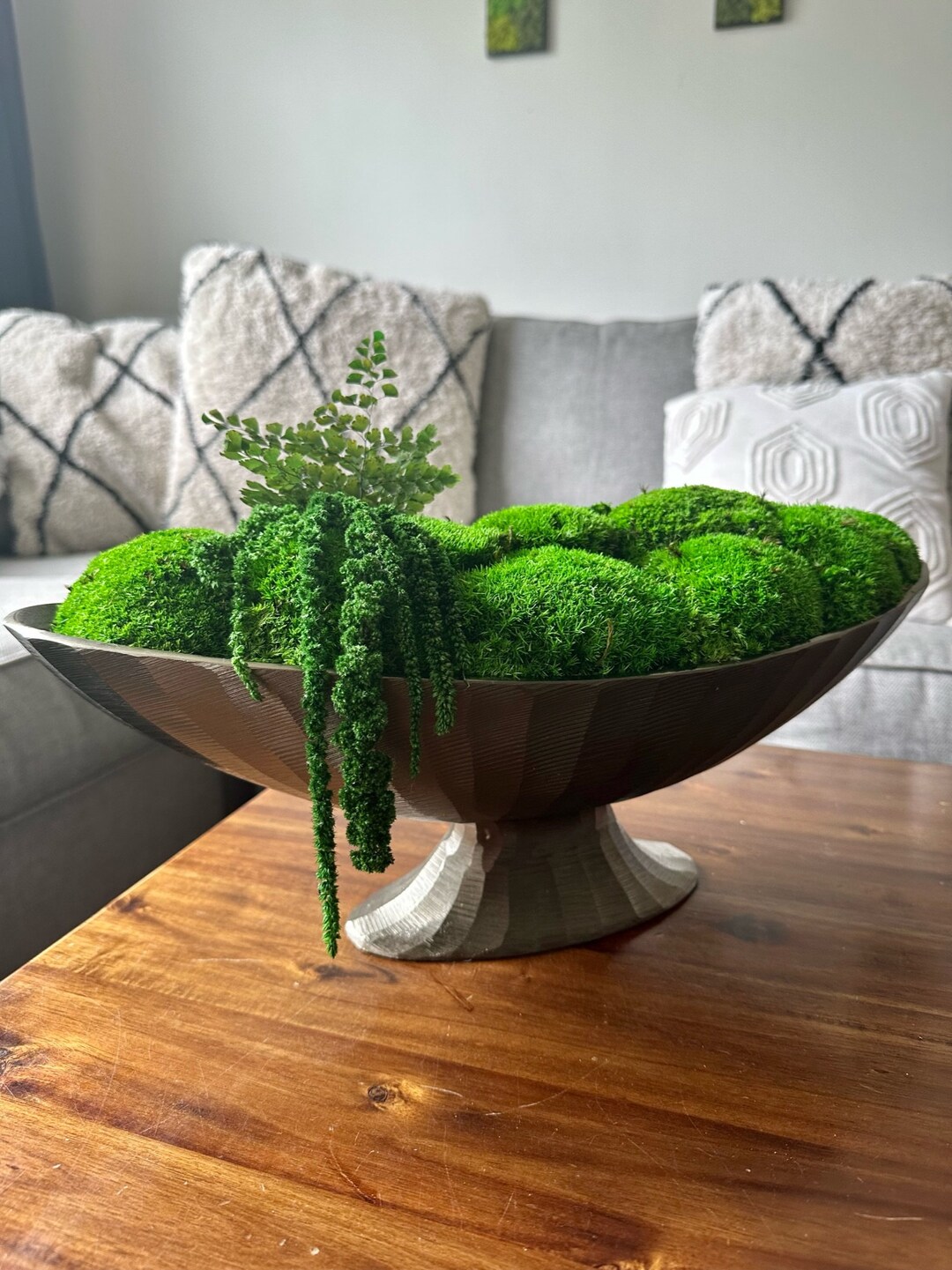 Moss Metal Centrepiece | Pole Moss | Preserved Moss Gift | Long Moss ...