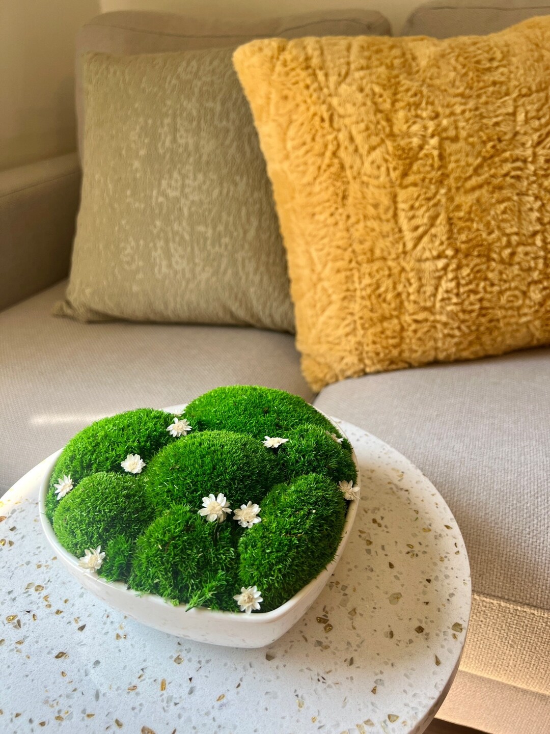 Preserved Pole Moss Heart Bowl | Unique Moss Centerpiece - Etsy