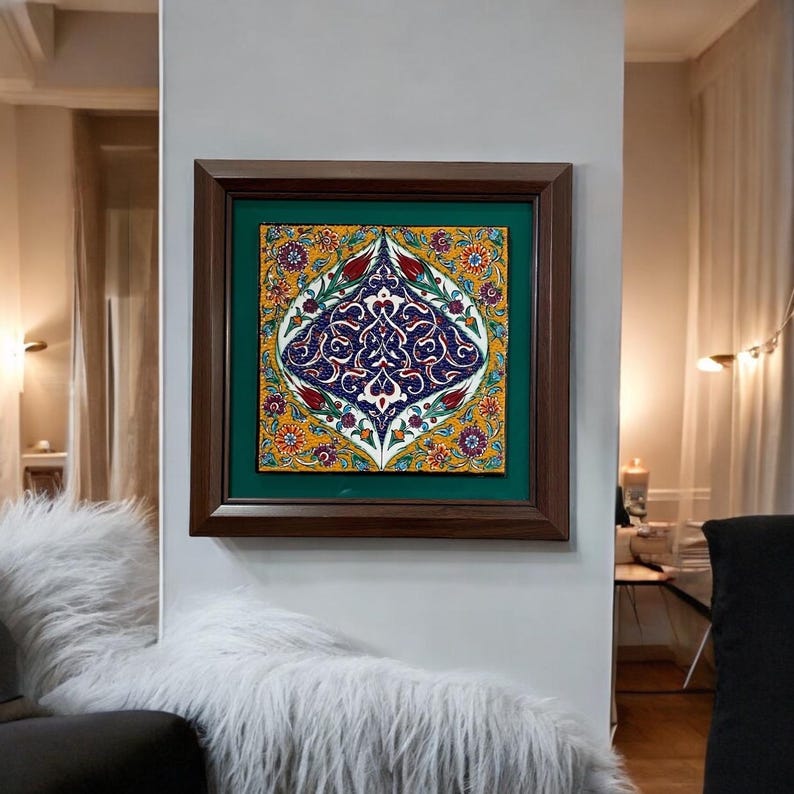 Turkish Wall Tile, Colourful Wall Decor, Decorative Tile for Hanging ...