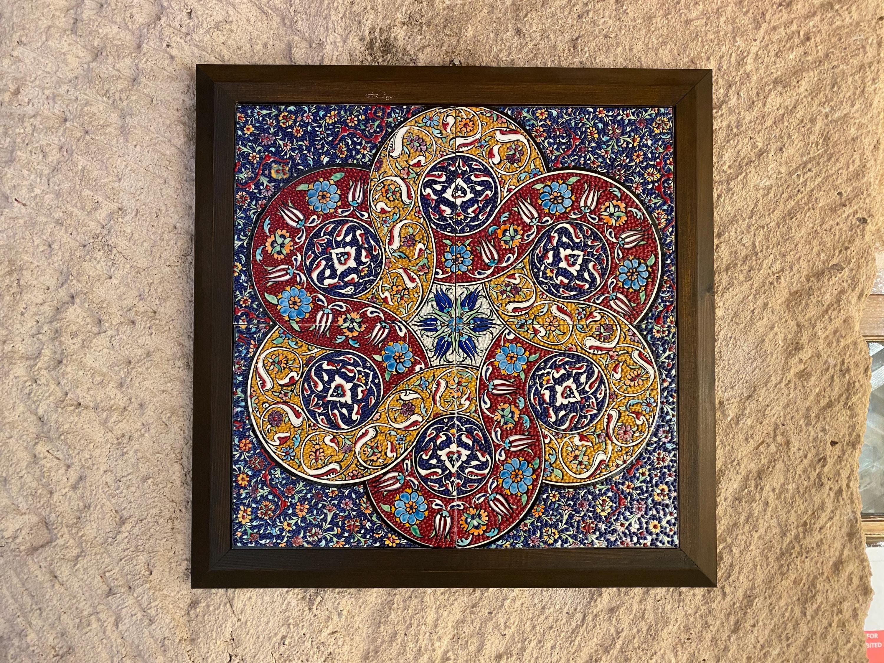 18.8'' Turkish Wall Tile, Colourful Wall Decor, Decorative Tile for ...